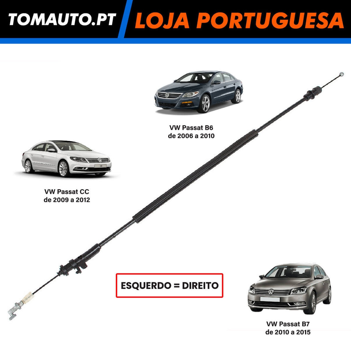 Cabo Fechadura Porta VW Passat B6 B7 CC 3C0837017B – TOMAUTO